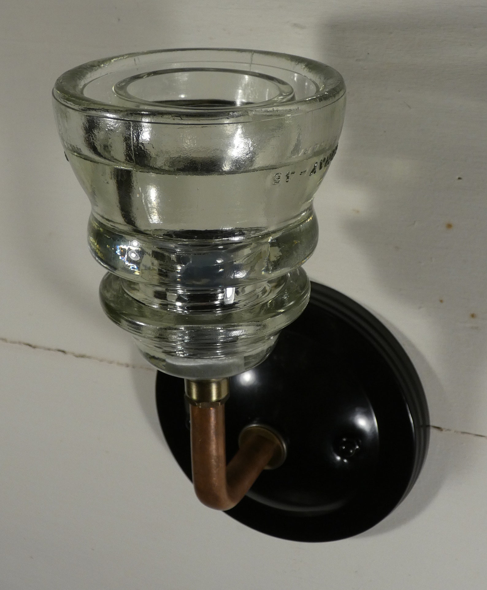 Vintage Telegraph Glass Insulator Single Wall Sconce Either Mountable ...