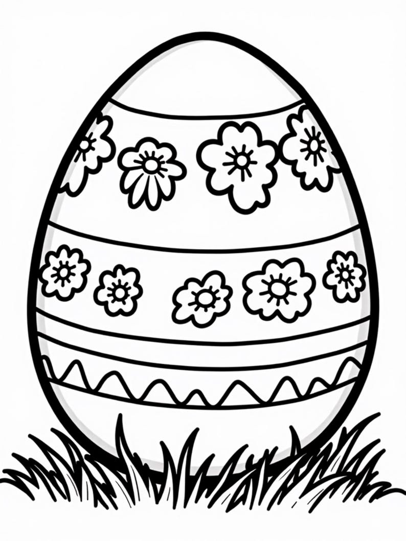31 Cute Easter Eggs Coloring Pages for Kids | Printable PDF | Fun ...