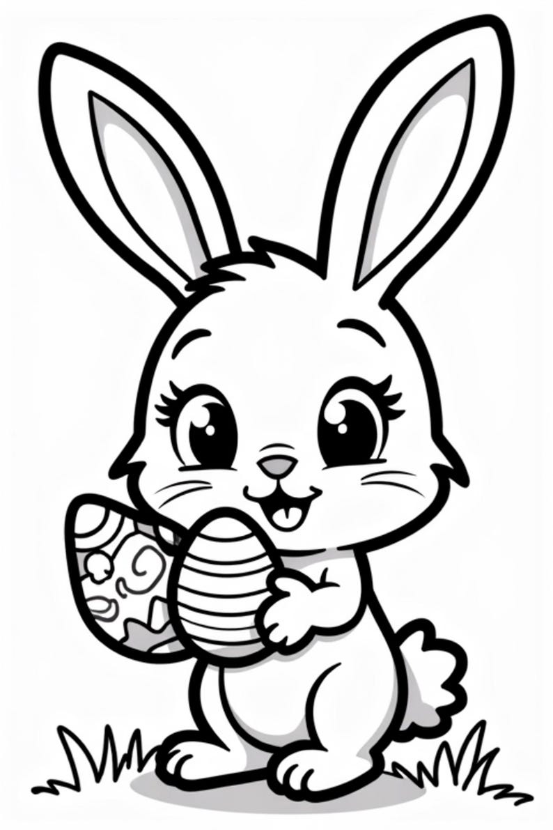 Cute Easter Bunny Coloring Pages for Kids | 31 Printable PDF Sheets ...