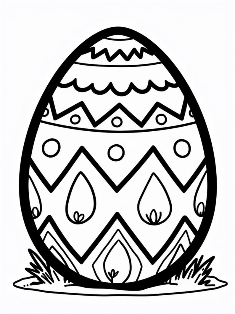 31 Cute Easter Eggs Coloring Pages for Kids | Printable PDF | Fun ...