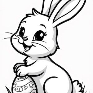 Cute Easter Bunny Coloring Pages for Kids | 31 Printable PDF Sheets ...