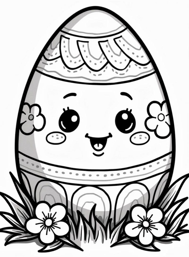 31 Cute Easter Eggs Coloring Pages for Kids | Printable PDF | Fun ...