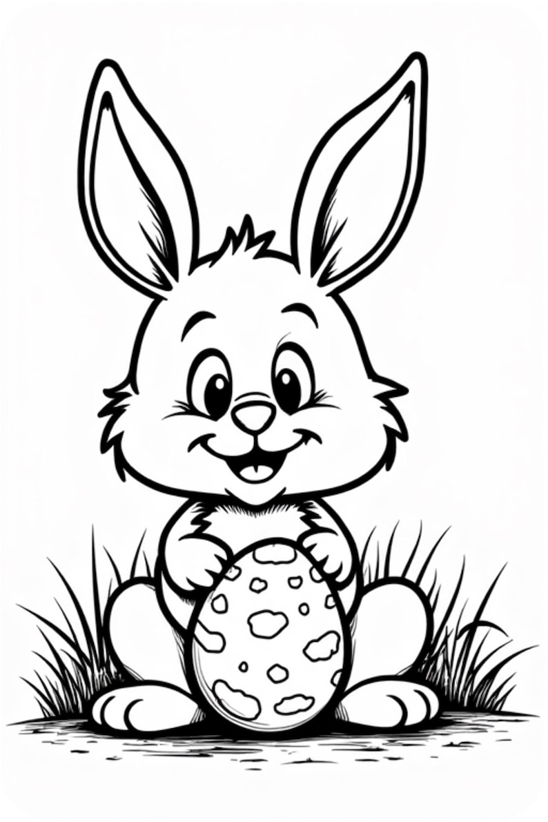 Cute Easter Bunny Coloring Pages for Kids | 31 Printable PDF Sheets ...