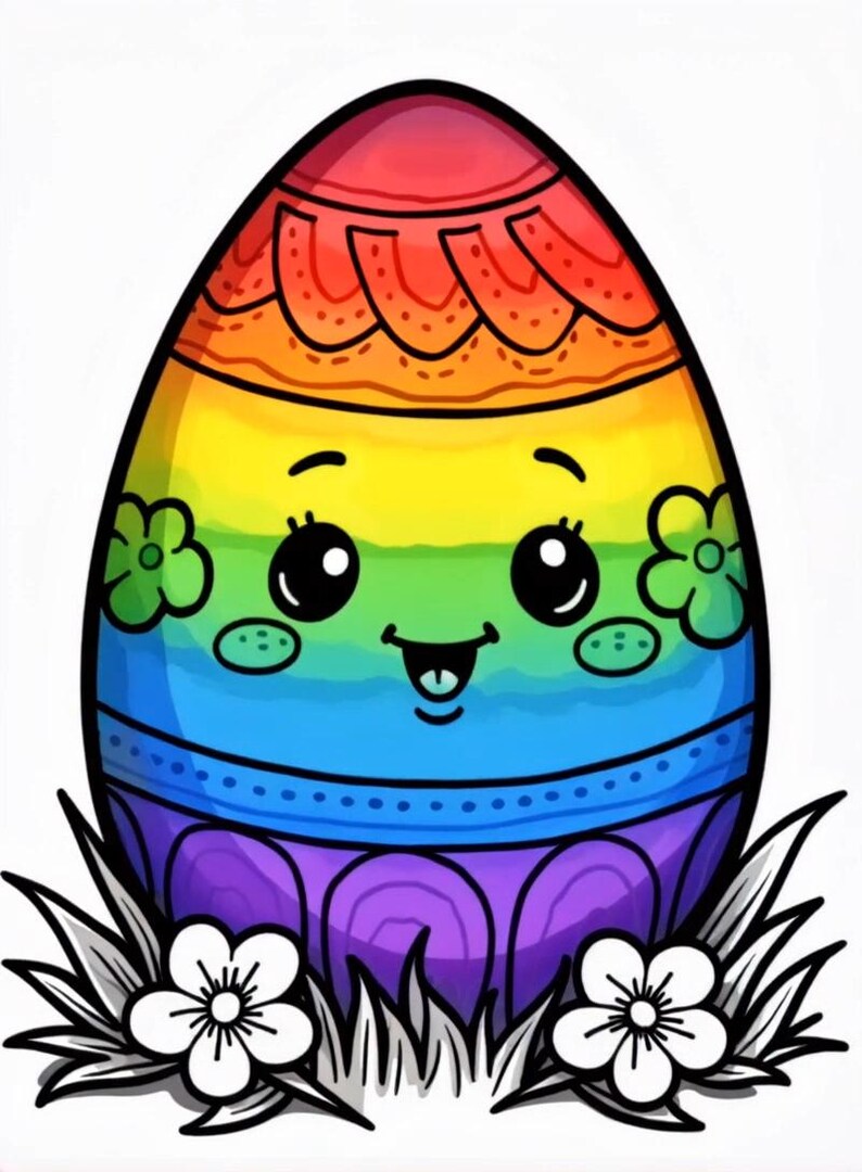 31 Cute Easter Eggs Coloring Pages for Kids | Printable PDF | Fun ...