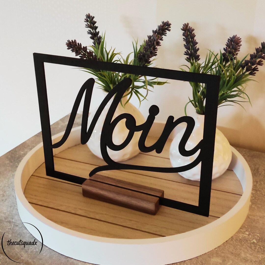 Moin Wooden Stand, North German Decorative Sign, Laser File SVG DXF ...