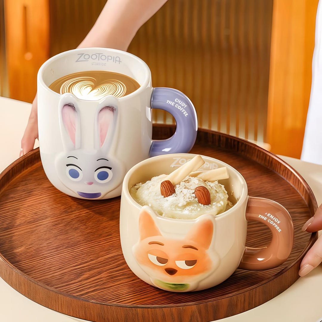 Zootopia Mug Set – Nick and Judy 3D Character Ceramic Cups – Disney ...