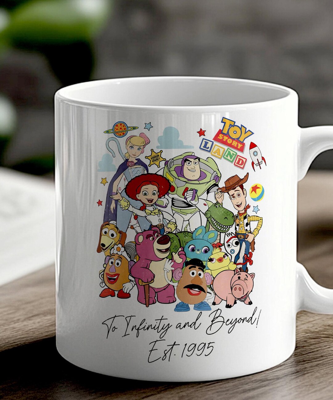 Disney Mug Set Vintage Cartoon Characters Toy Story Princess Castle ...