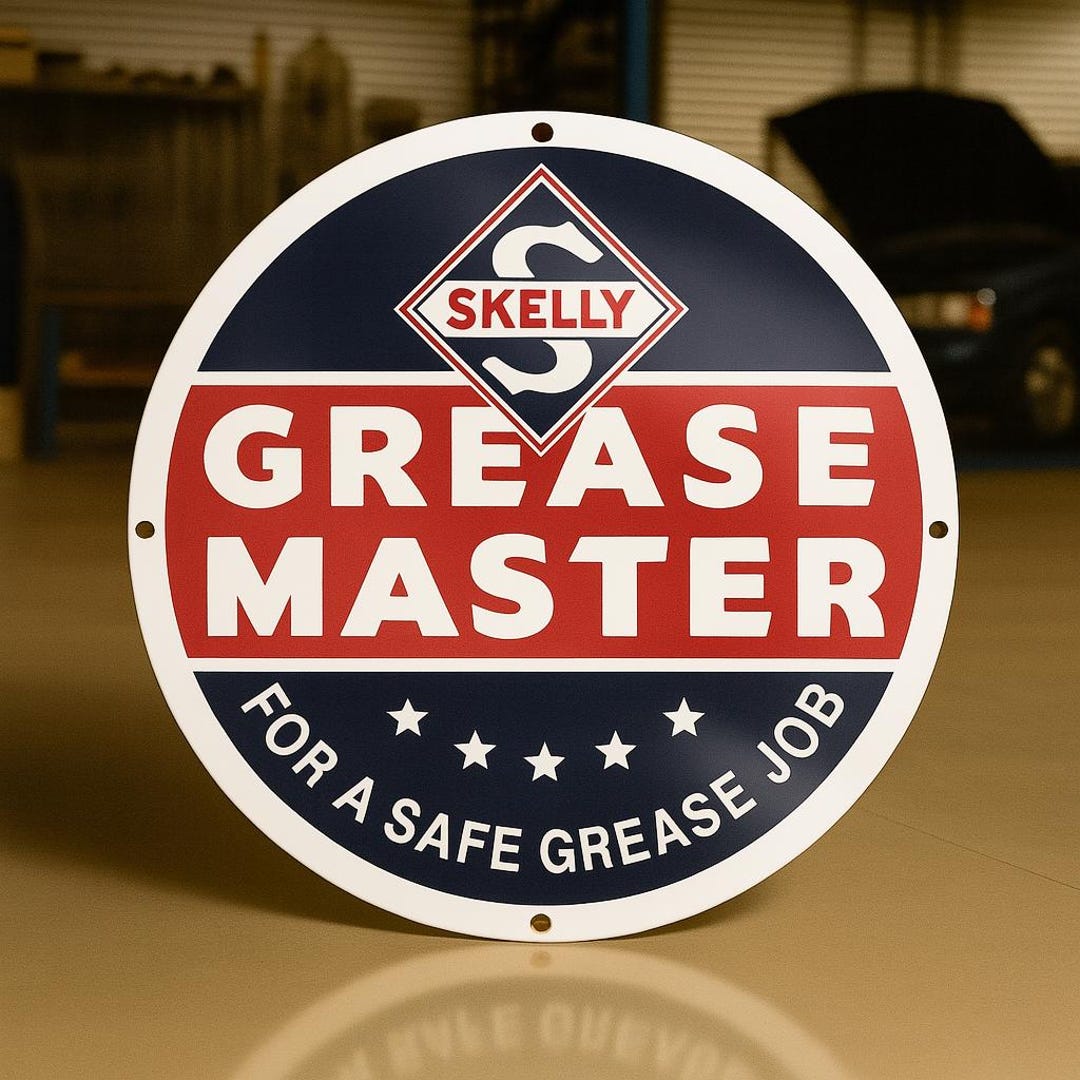Vintage Skelly Grease Master Heavy Metal Sign XL - Etsy