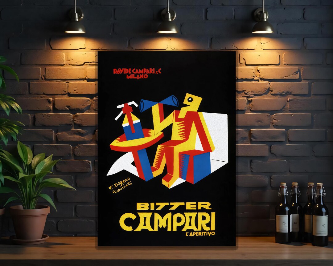 Bitter Campari Futurist Heavy Metal Sign – Retro Milano Aperitivo Wall ...