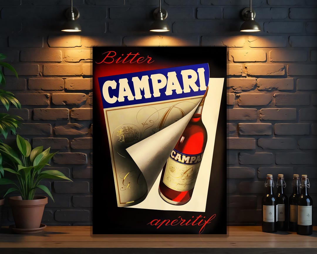 Vintage Bitter Campari Aperitif Heavy Metal Sign – Retro Italian – XXL ...