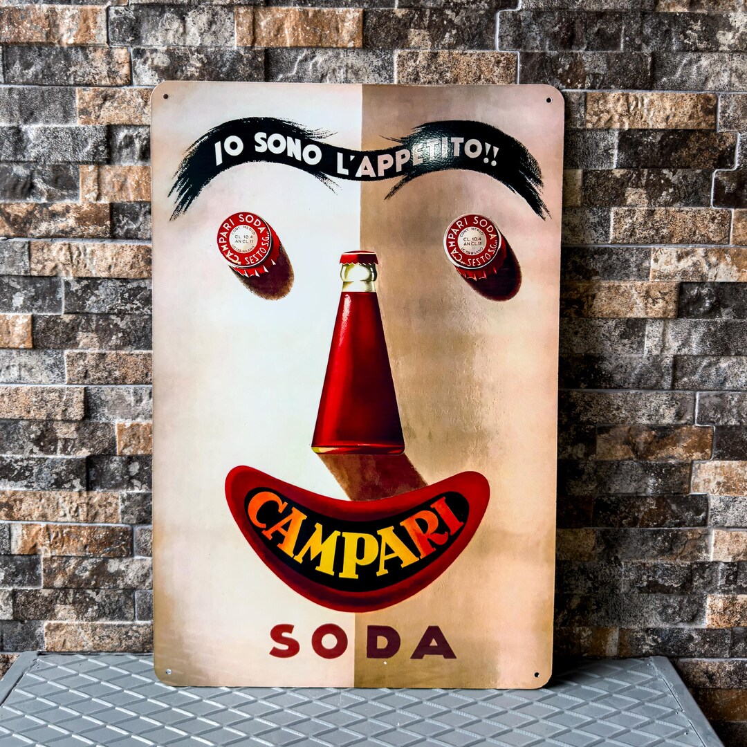 Vintage CORDIAL CAMPARI SODA Heavy Metal Sign 24"x16" (60x40 Cm) - Etsy