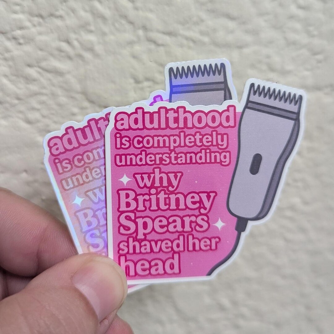 Britney Spears Shaved Head Sticker: Chaotic Millennial Humor - Etsy