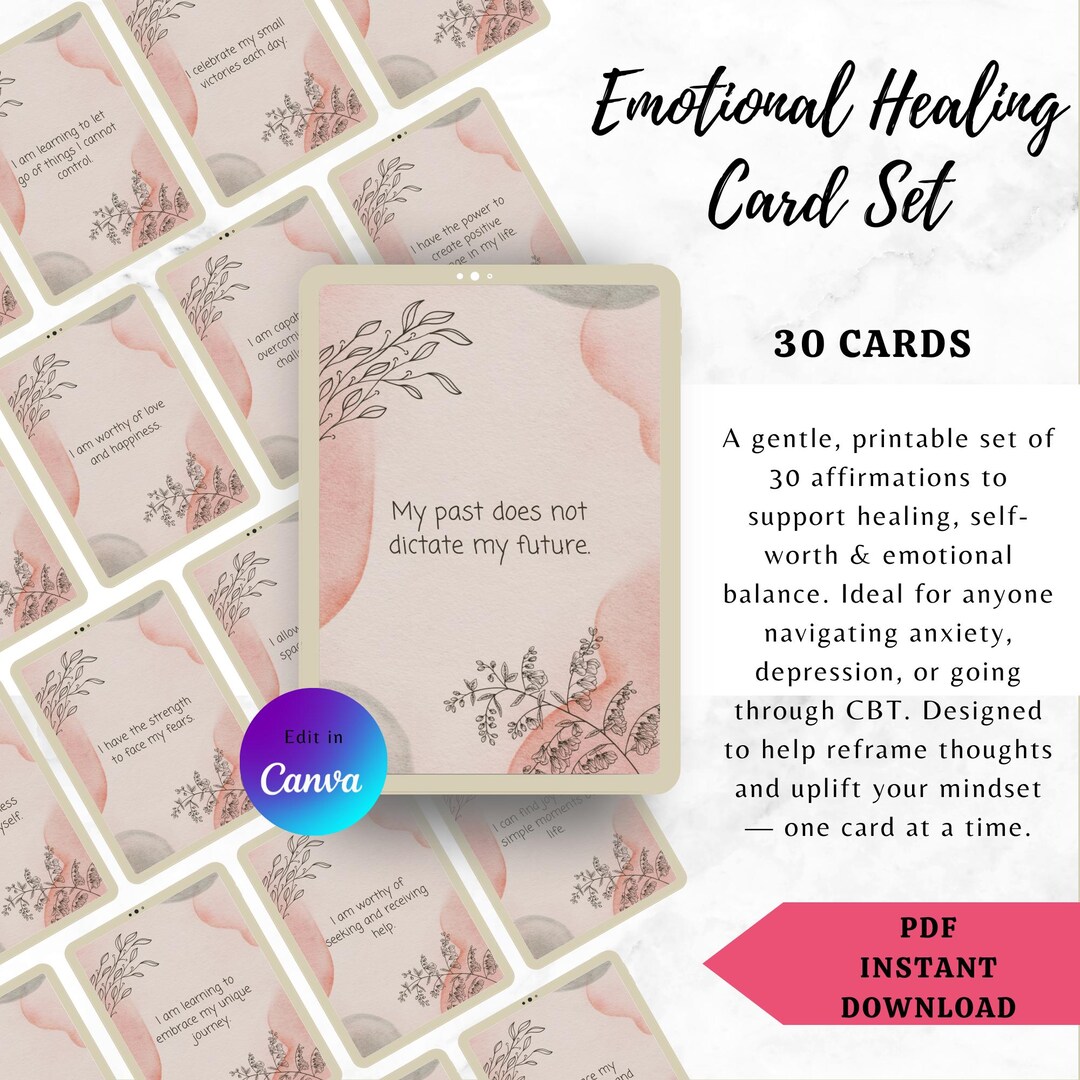 CBT Affirmation Cards Printable | Mental Health & Anxiety Support ...