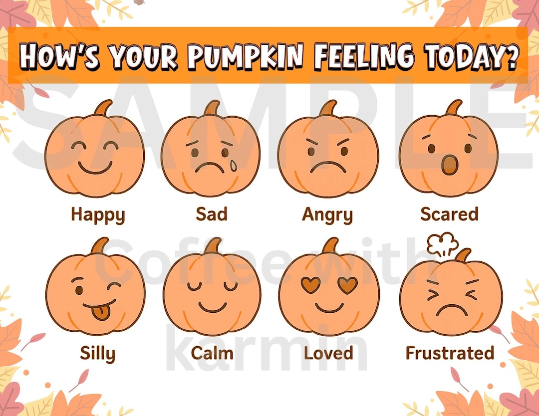 Pumpkin Feelings Chart – Fall Emotions Poster, Calm Down Corner ...