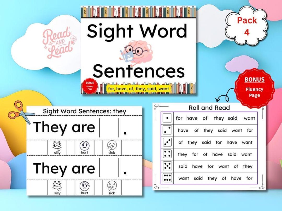 Sight Word Sentence Builder Pack 4 | Hands-on Reading Printable ...