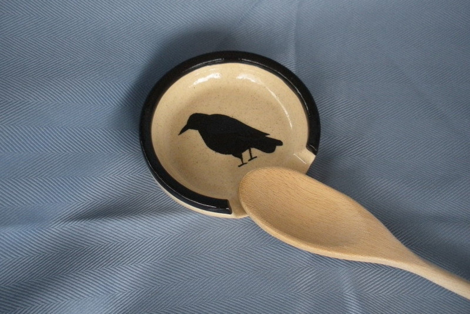 Spoon Rest With Black Raven - Etsy