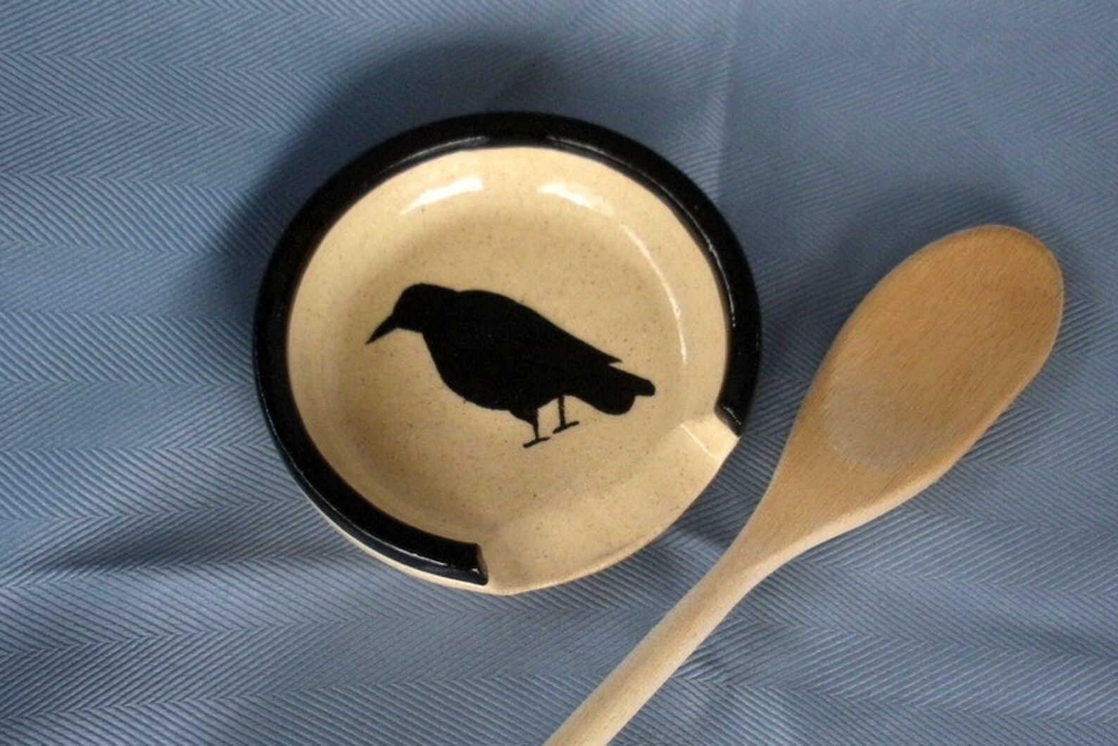 Spoon Rest With Black Raven - Etsy