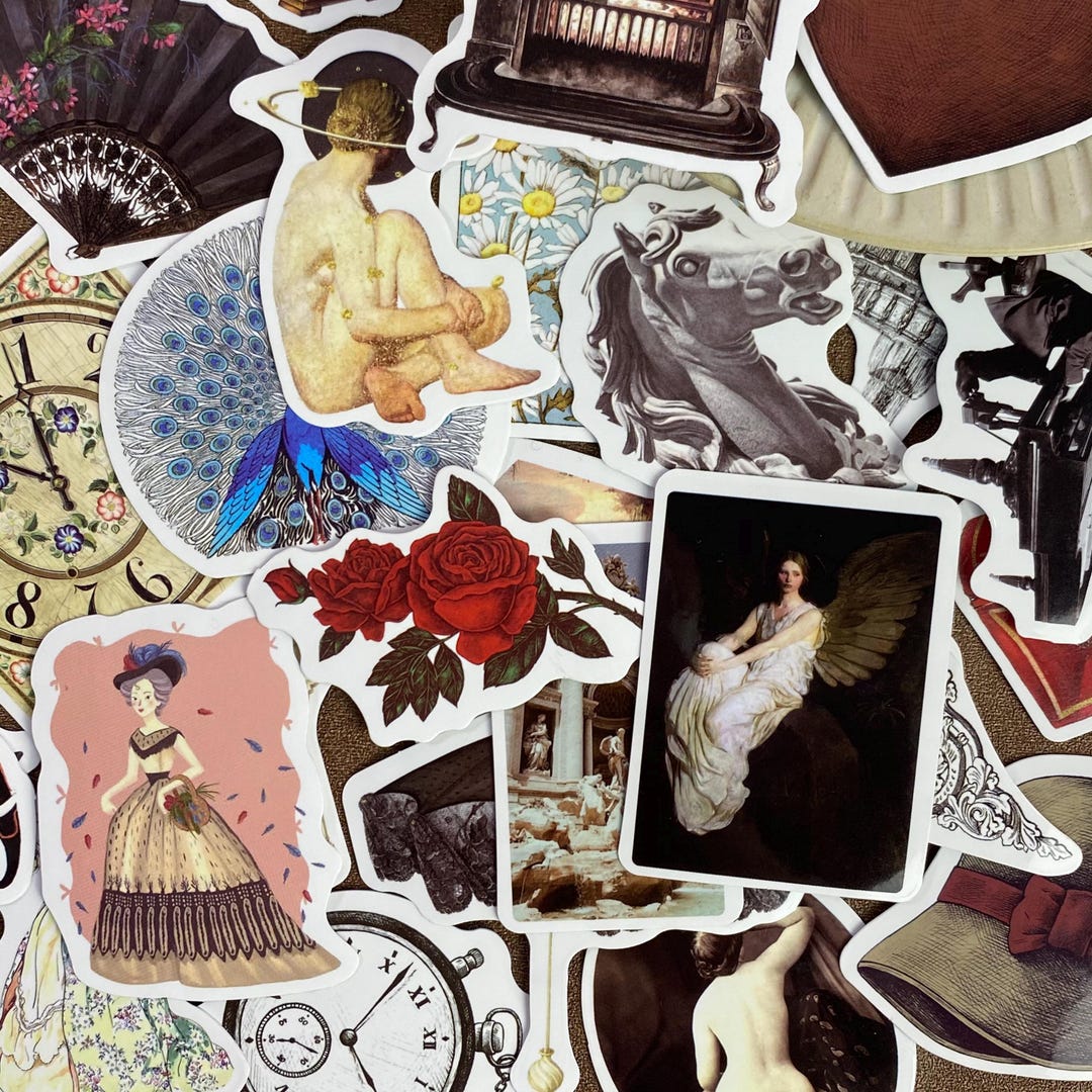 50 Retro Aesthetic Stickers - Vintage Graffiti Art - Old School Decals ...