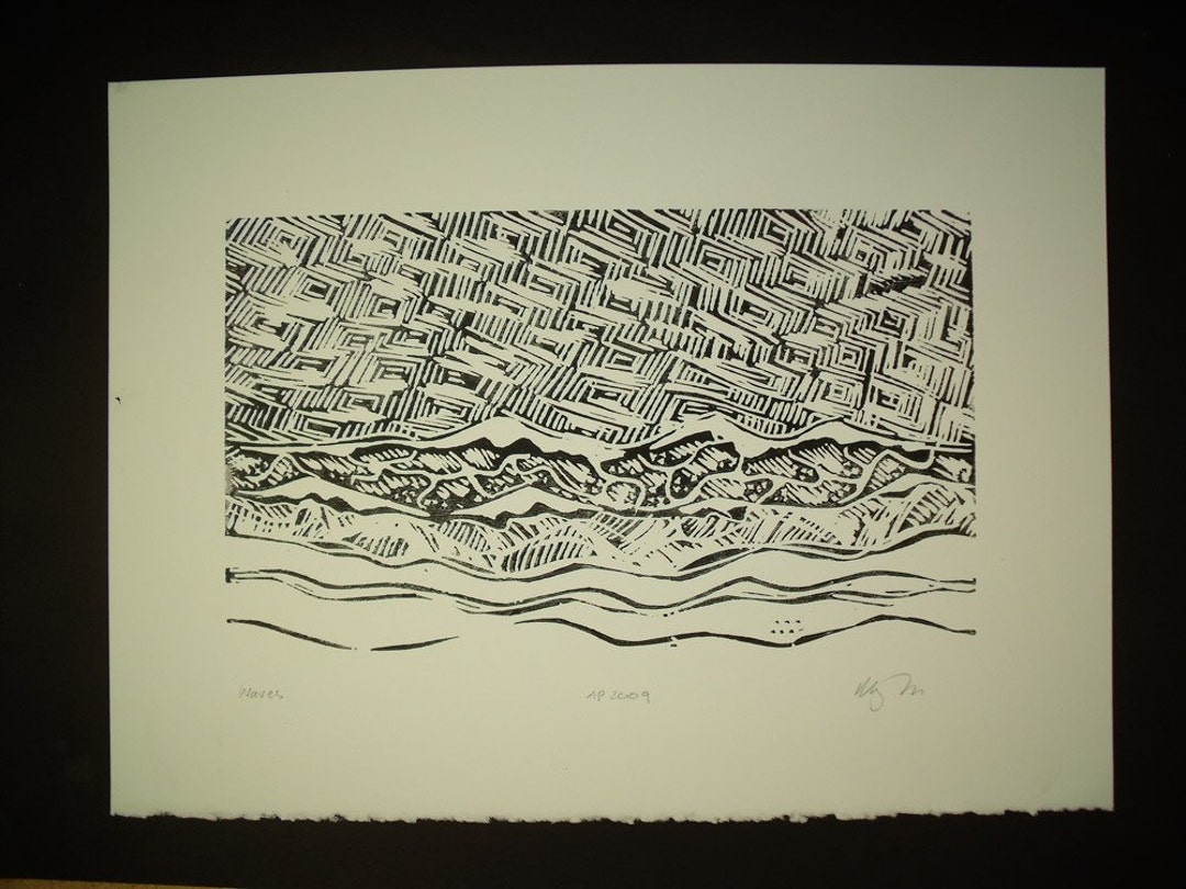 Wave Block Print - Etsy