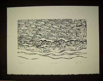 Magnolia Linocut Block Print - Etsy