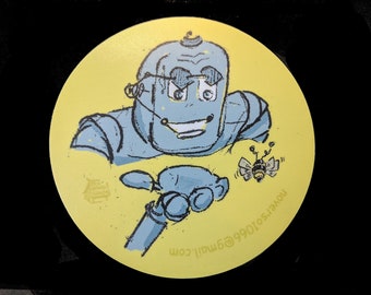 Robo Bee Sticker - Etsy
