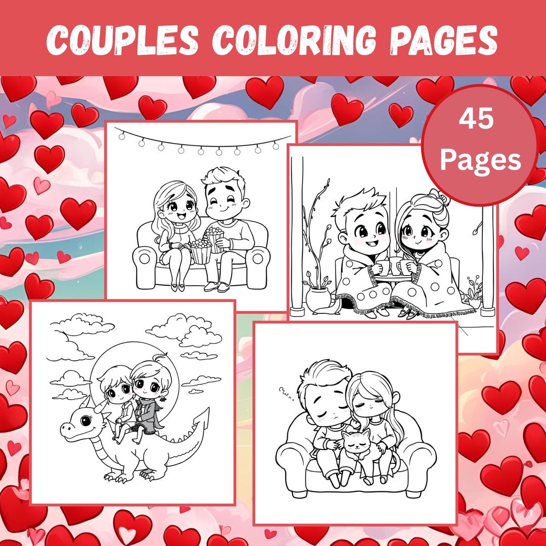 Couple Coloring Book, Printable Coloring Sheet, Printable Coloring ...