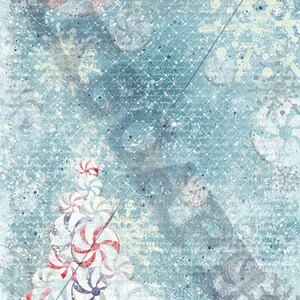 Peppermint Jingle Peppermint Blue Art Journaling Rice Paper, Grunge ...
