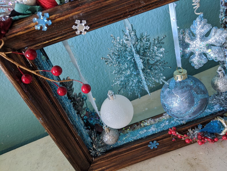 Frosted Christmas Time Double-sided Wooden Shadow Box - Etsy