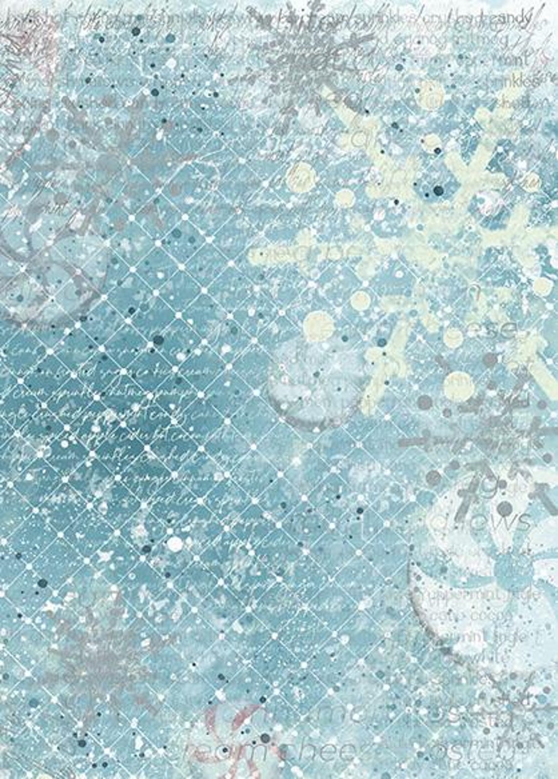 Peppermint Jingle Peppermint Blue Art Journaling Rice Paper, Grunge ...