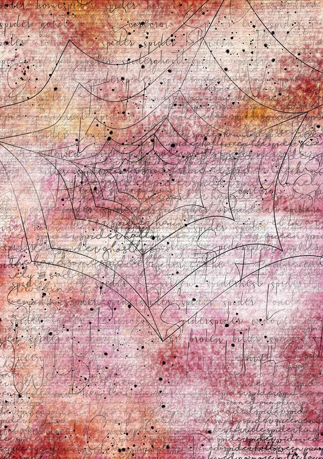 All Hallow's Eve Webbed Art Journaling Rice Paper, Grunge Paper, Rice ...