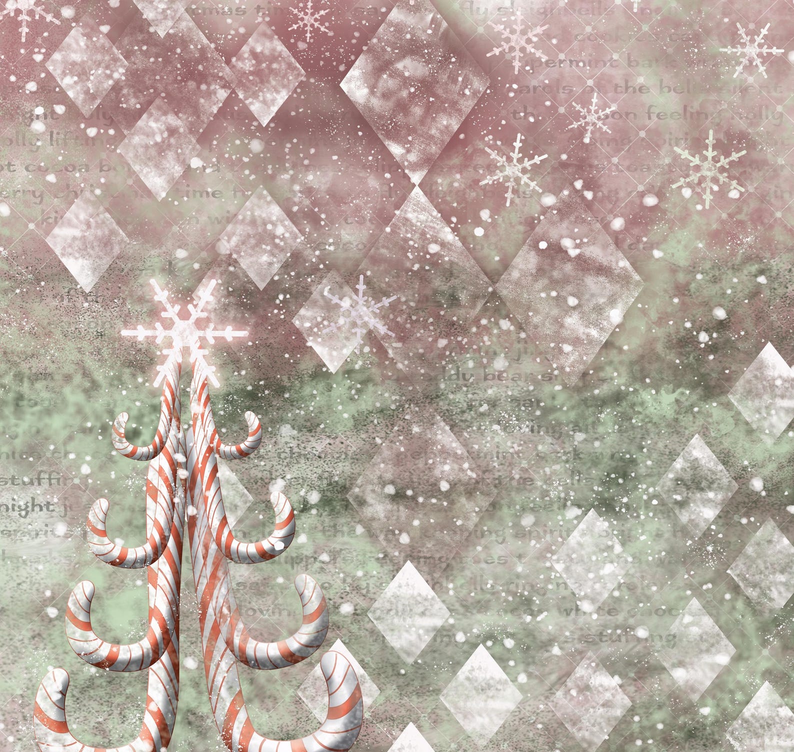 Peppermint Jingle Diamond Fade Art Journaling Rice Paper, Grunge Paper ...