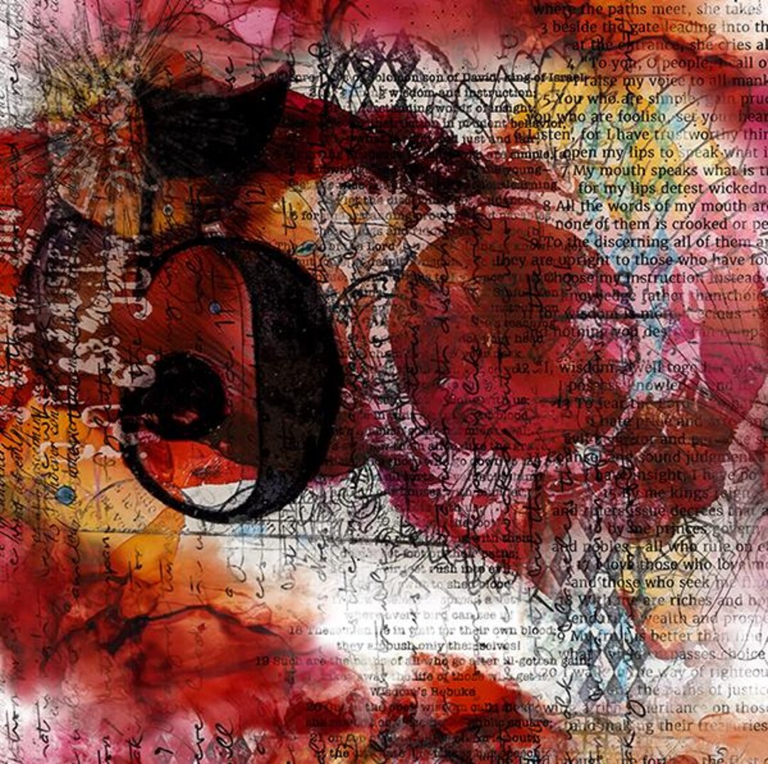 Red Ink Blot Rice Paper: Art Journaling, Scripture Background (13x9.5 ...