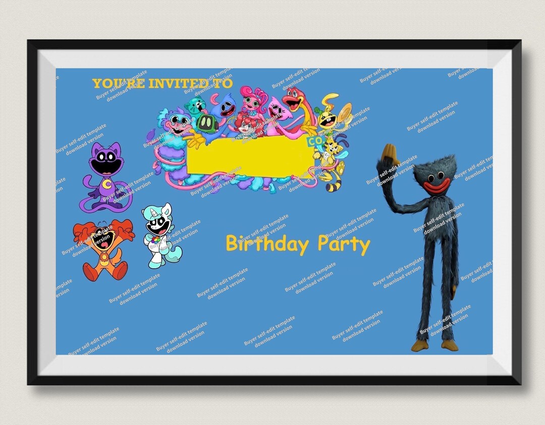 Birthday Invitation Poppy Playtime Theme Digital Template Download High ...