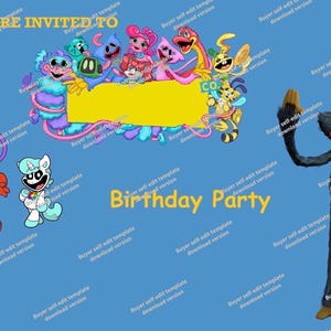 Birthday Invitation Poppy Playtime Theme Digital Template Download High ...