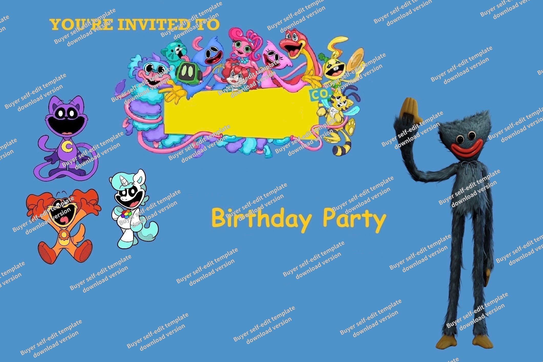 Birthday Invitation Poppy Playtime Theme Digital Template Download High ...