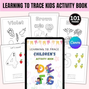 Learning to Trace Kids Activity Book | A-Z, 1-10, Colors | 101 Canva ...