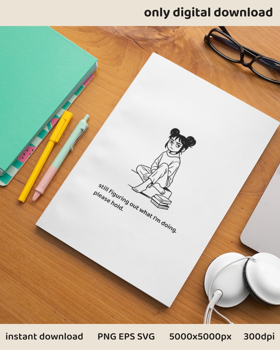 Burnout SVG PNG EPS – “still Figuring It Out” Clipart for Journals ...