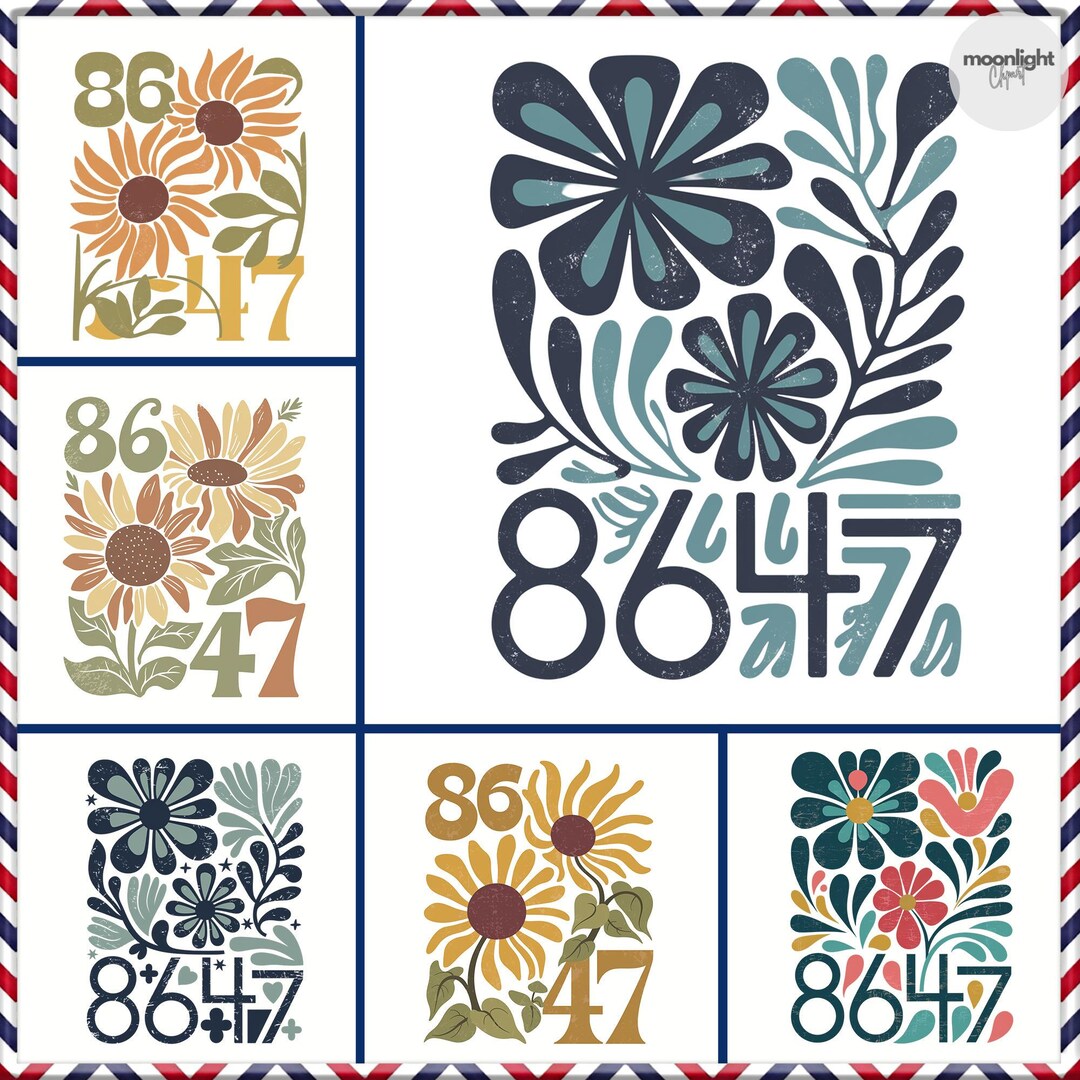 Anti Trump 8647 PNG Bundle, Floral 8647 Subtle Anti Trump Png, Liberal ...