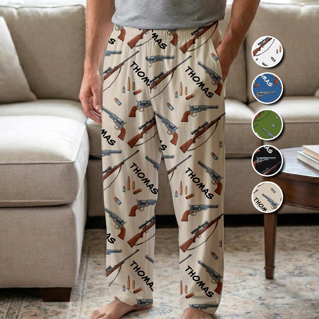 Custom Hunting Pajama Pants, Outdoor Adventure Sleepwear, Personalized ...