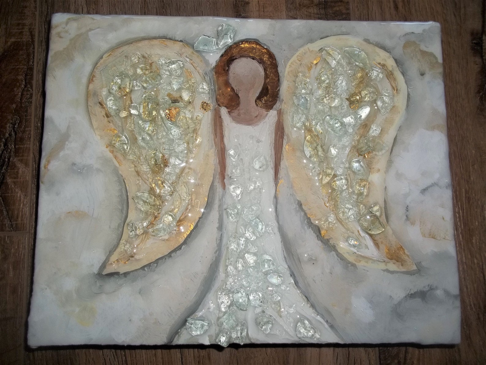 Crushed Glass Textured Angel Resin Artwork - Etsy