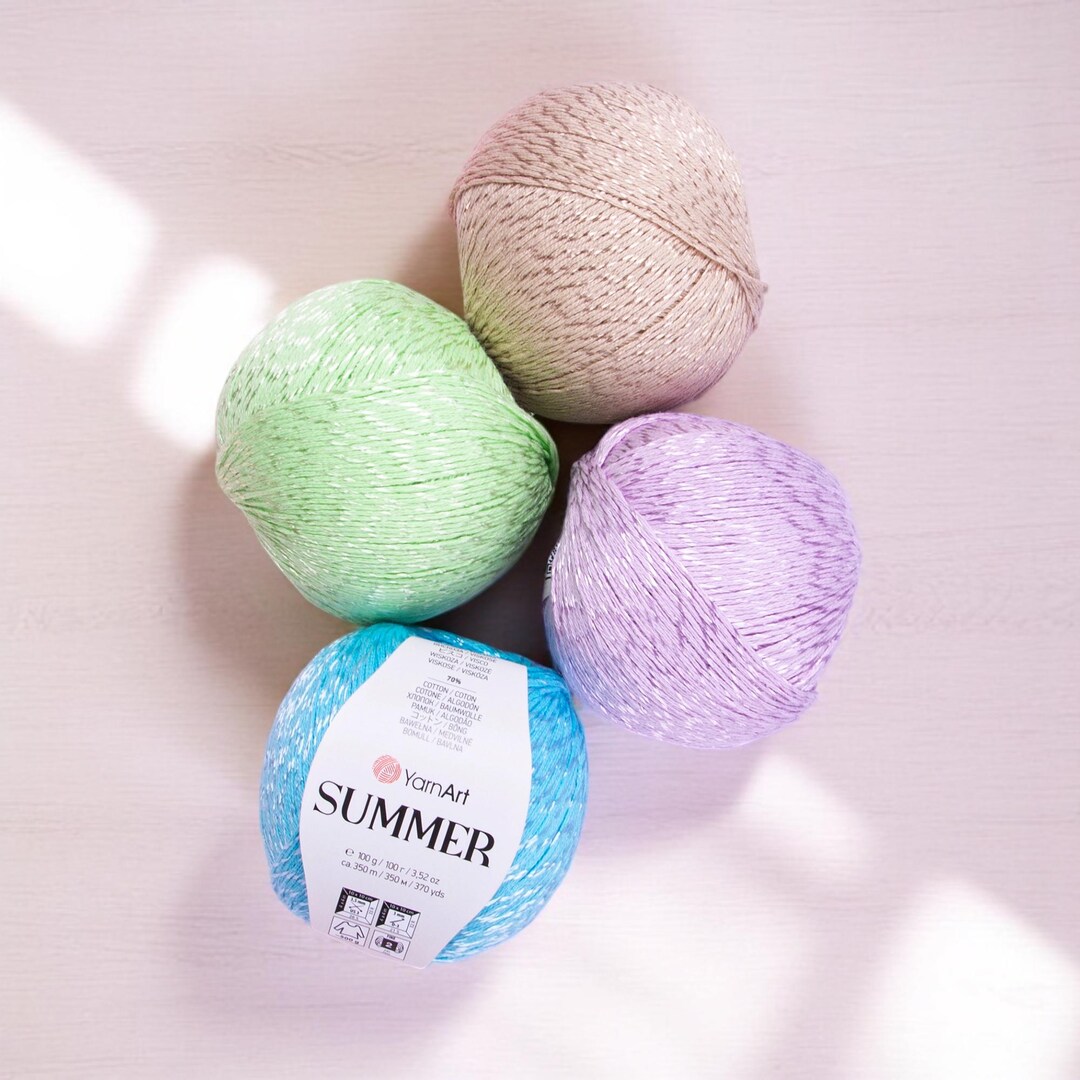 YARNART SUMMER - Sparkly Knitting Yarn, Glittery Crochet Yarn, Shawl ...