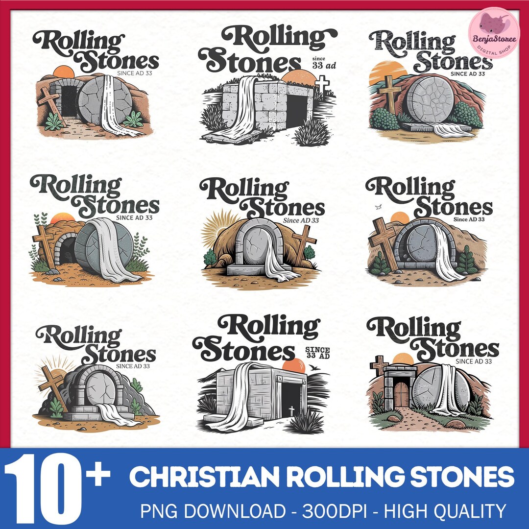 10+ Christian Rolling Stones PNG Bundle; Christian Easter Png; He is ...