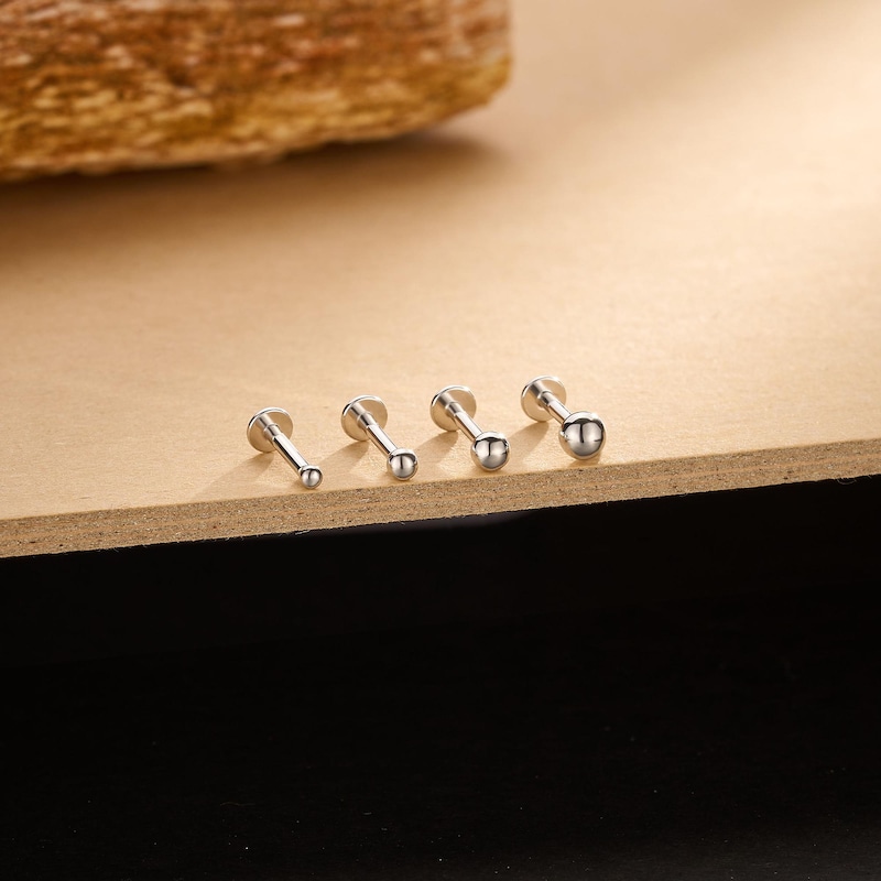 Two Silver Ball Earrings - Etsy UK