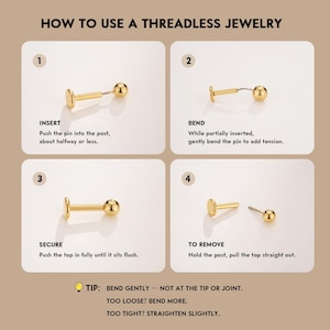 Pair of Implant Grade Titanium Tiny Ball Earrings – 16G/18G/20G Push ...