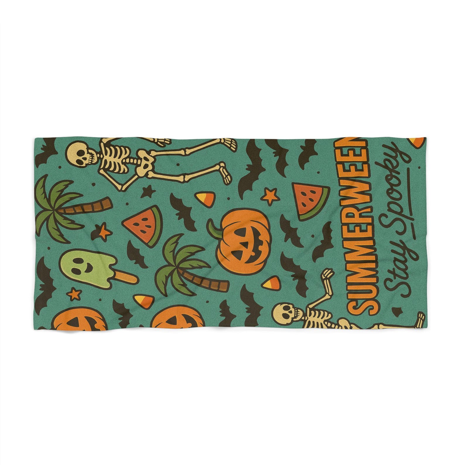 Spooky Summerween Beach Towel, Halloween Towel, Fun Poolside Beach ...