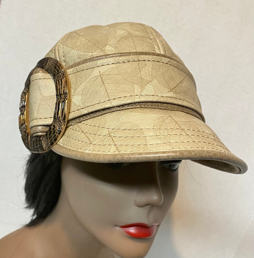 Beige Print Vinyl Cap Head Size: 23 Medium please Measure Your Head for ...