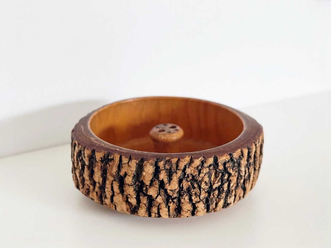 Tree Bark Nut Bowl - Rustic Woodsy Mcm 60s Farmhouse Cabin Decor - Etsy