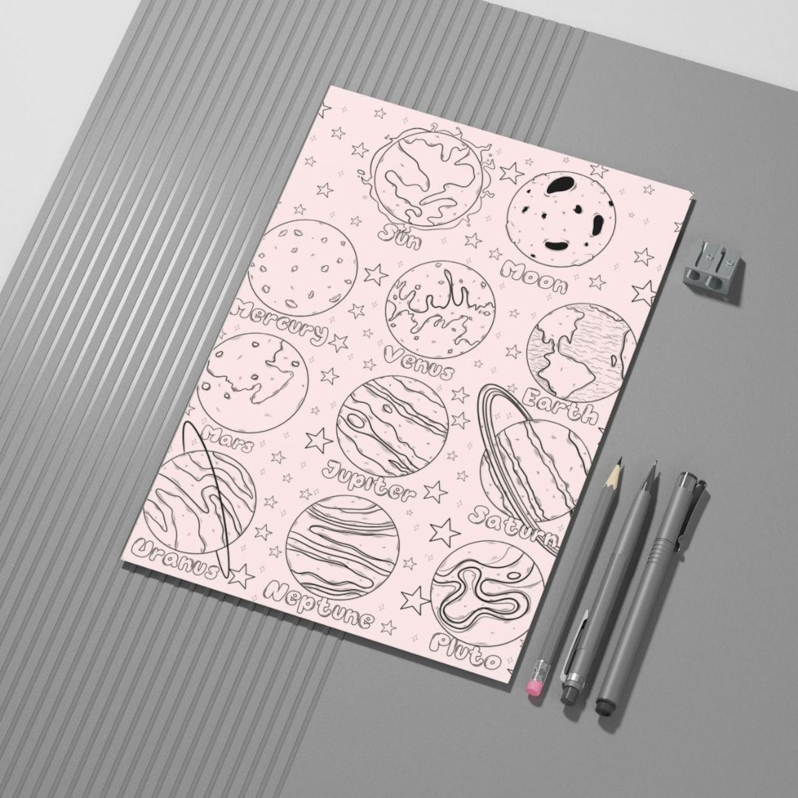 Solar System Colouring Page: Space Planets Printable | Kids Astronomy ...