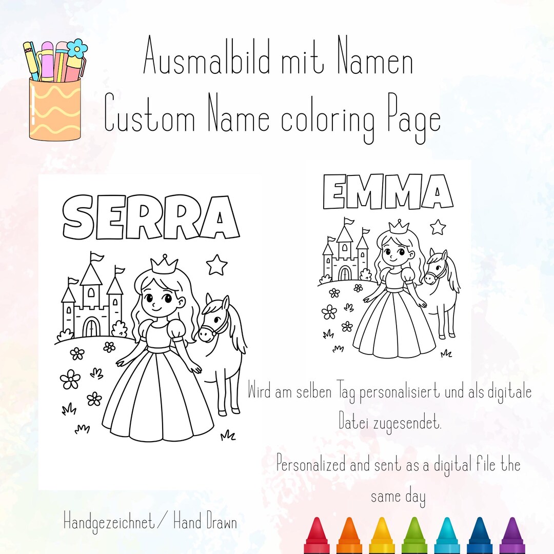 Personalized Coloring Page With Name | Coloring Page for Kids ...