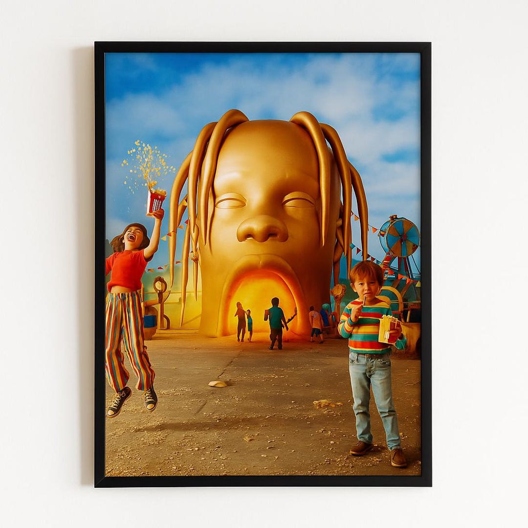 Travis Scott - Astroworld Poster / Album Cover Wall Art / Music Room ...